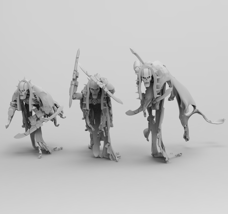 🛰 Space Zombies Skinny Wraiths・ STL File for 3D printing・Cults